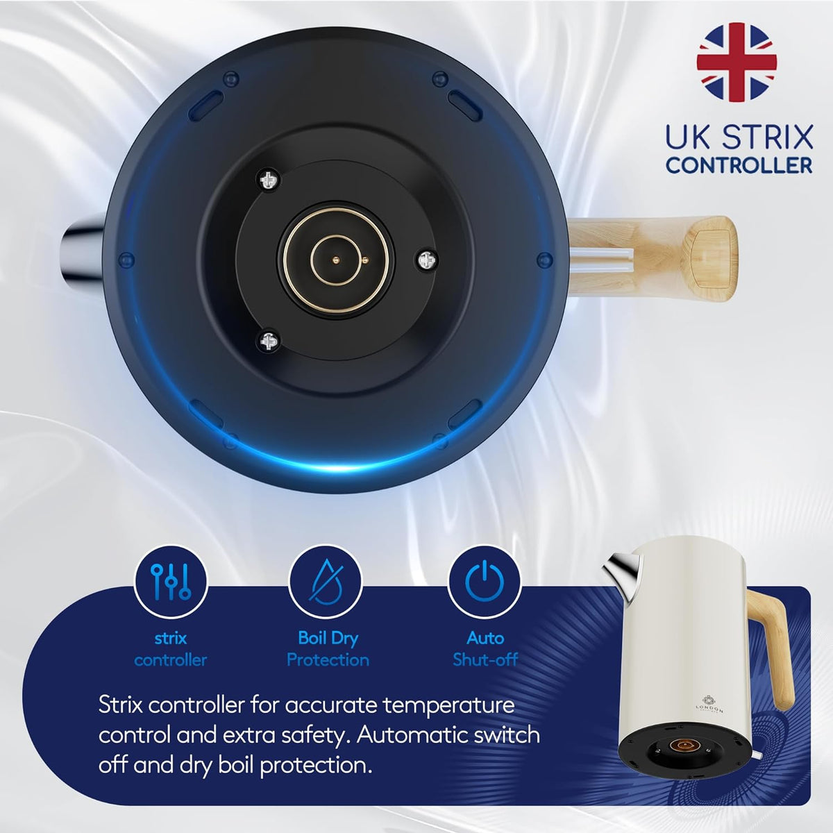 Stainless Steel Fast Boil Kettle, Cordless Kettles Electric, 3KW Quiet ...