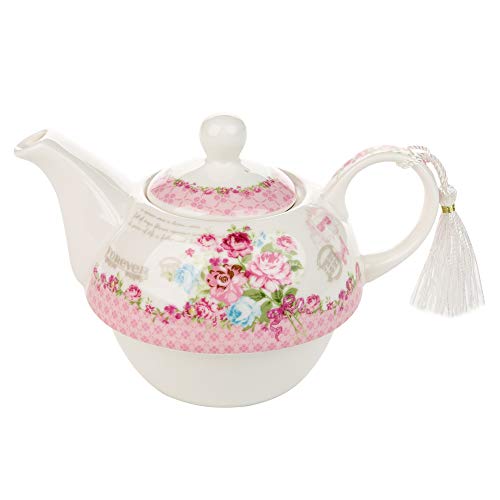 London Boutique Tea for One Teapot Cup suacer Set Vintage Flora Rose L ...