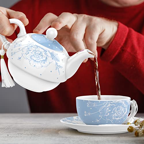 London Boutique Tea for One Teapot Teacup Saucer Set Afternoon Tea Set ...