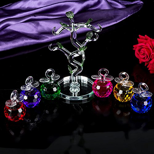 London Boutique Decorative Crystal Glass Apple Tree 6 Crystal Clear Mu ...
