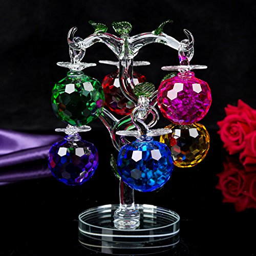 London Boutique Decorative Crystal Glass Apple Tree 6 Crystal Clear Mu ...