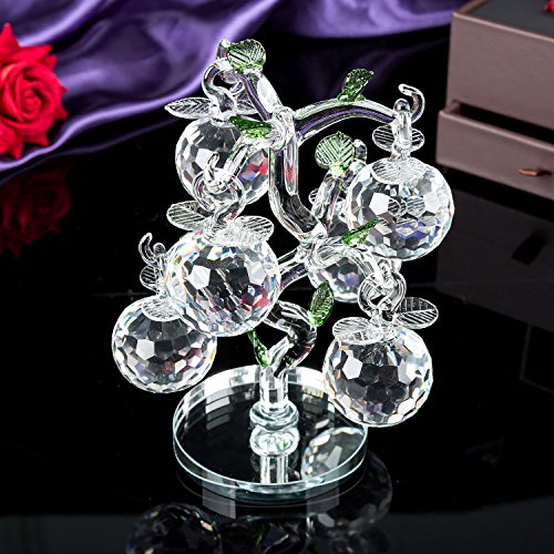London Boutique Decorative Crystal Glass Apple Tree 6 Crystal Clear Mu ...