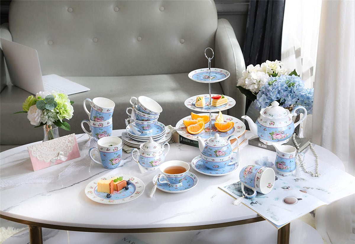 London Boutique Coffee Tea cup and Saucer set 4 Shabby Chic Vintage po ...